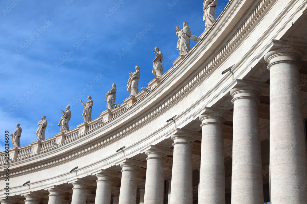 white columns and statues above the colonnade of the architect B Stock ...