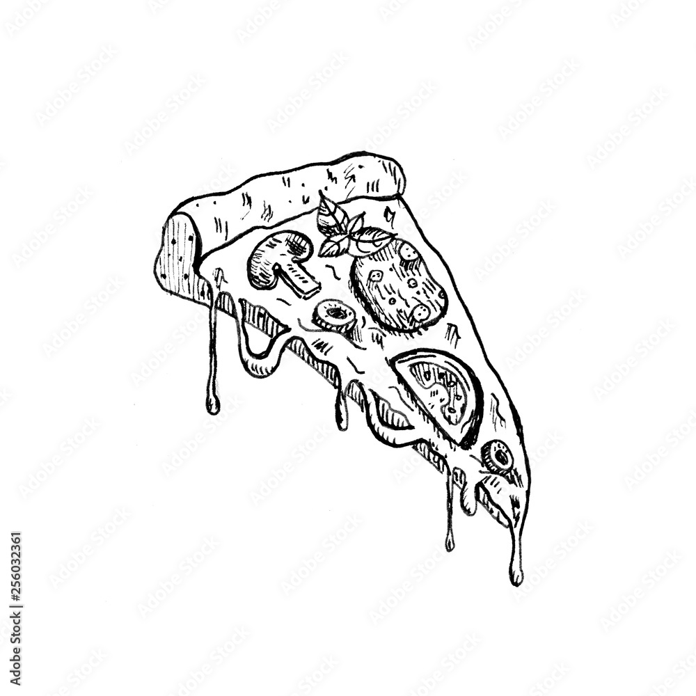 Hand drawn with pen food sketch illustration Stock Illustration | Adobe ...