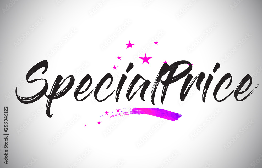 Specialprice Handwritten Word Font with Vibrant Violet Purple Stars and ...