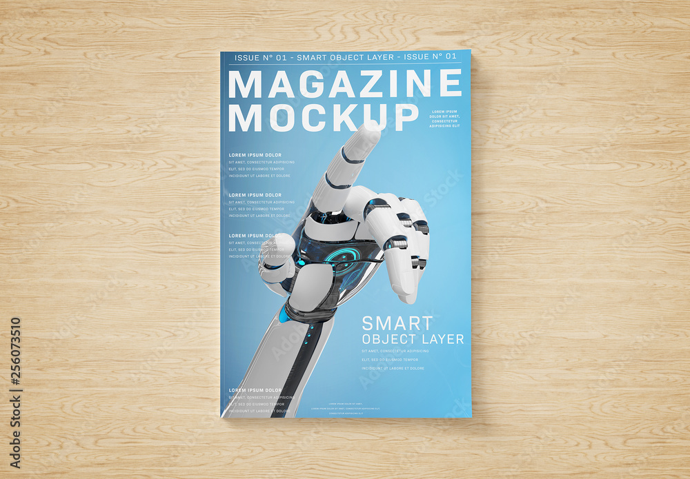 Magazine Cover on Textured Surface Mockup Stock Template | Adobe Stock
