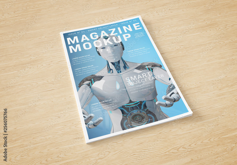 Magazine Cover on Textured Surface Mockup Stock Template | Adobe Stock