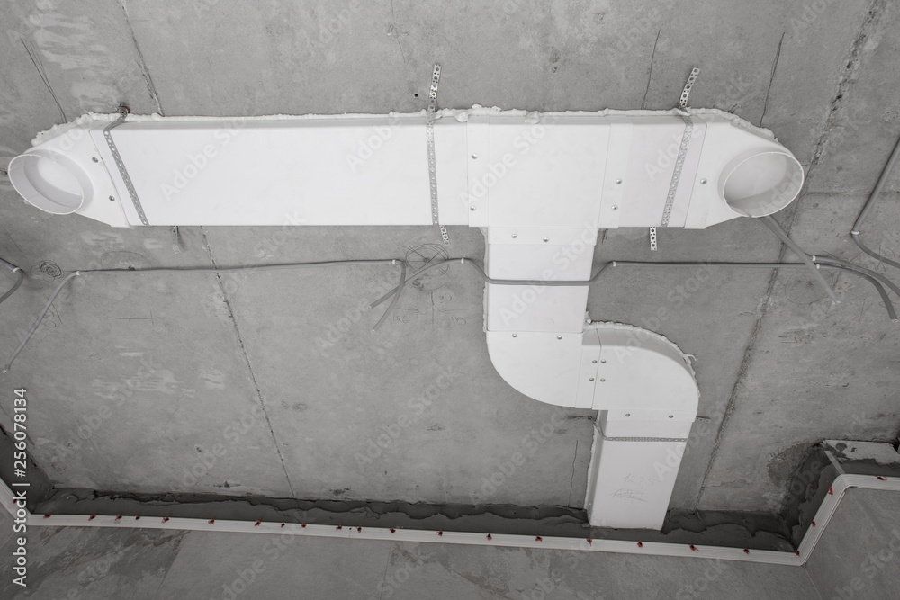 Integrated built-in air conditioning system on the concrete ceiling in ...