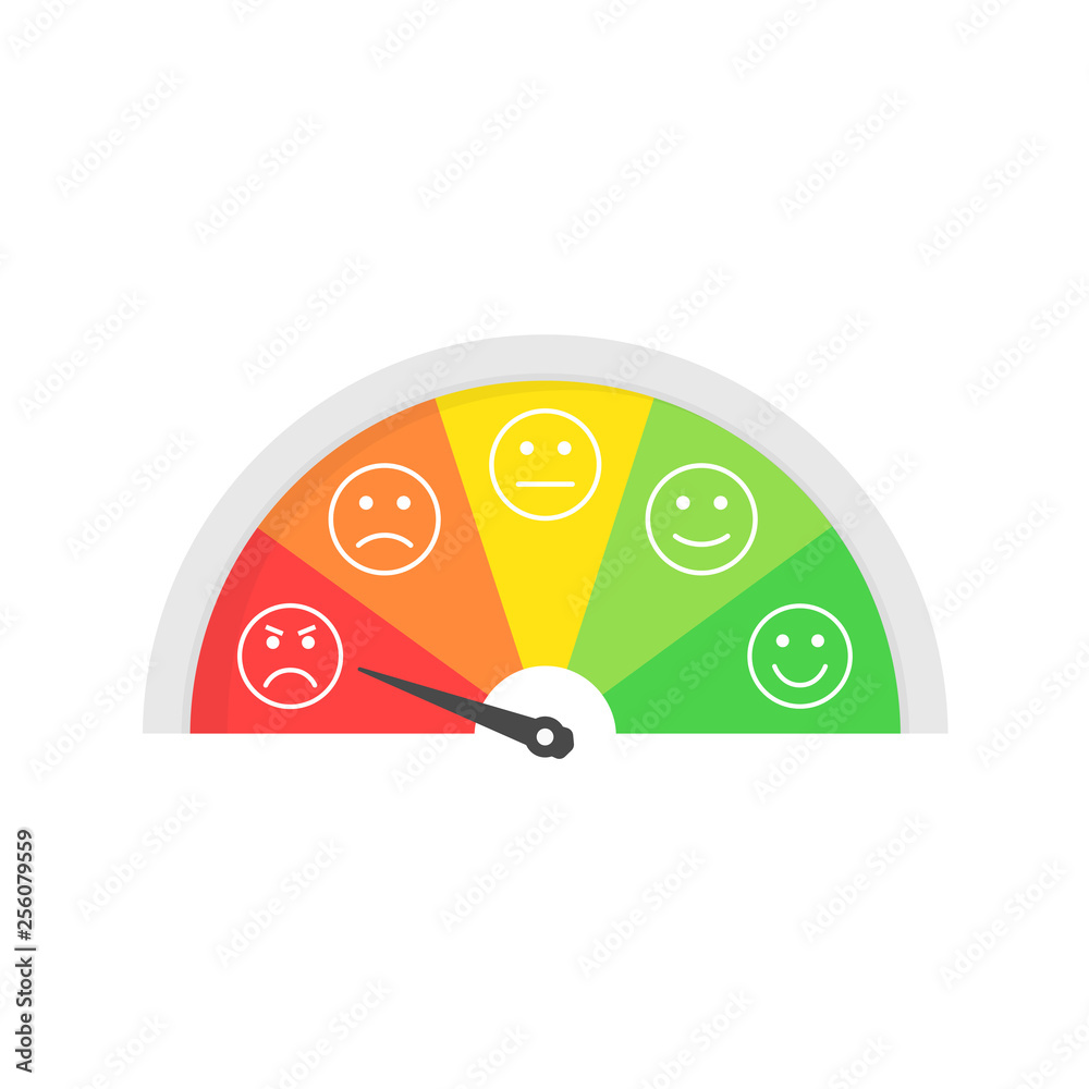 Rating customer satisfaction meter. Different emotions. Abstract ...