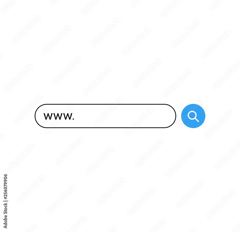 Set www search bar icons. Vector illustration isolated on white ...