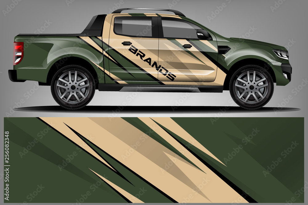 truck and car decal design vector kit. abstract background graphics for ...