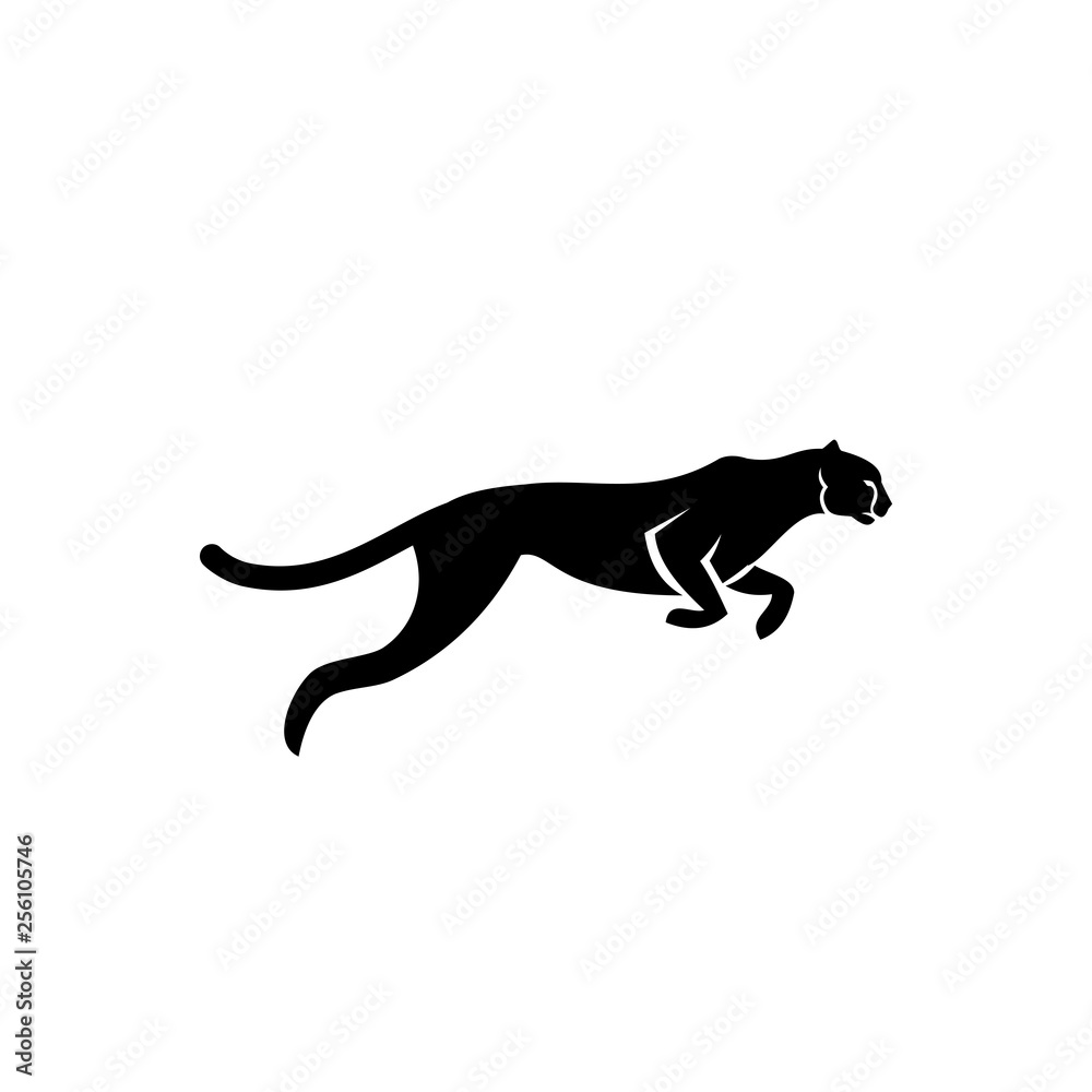 cheetah run logo icon designs vector illustration template Stock Vector ...