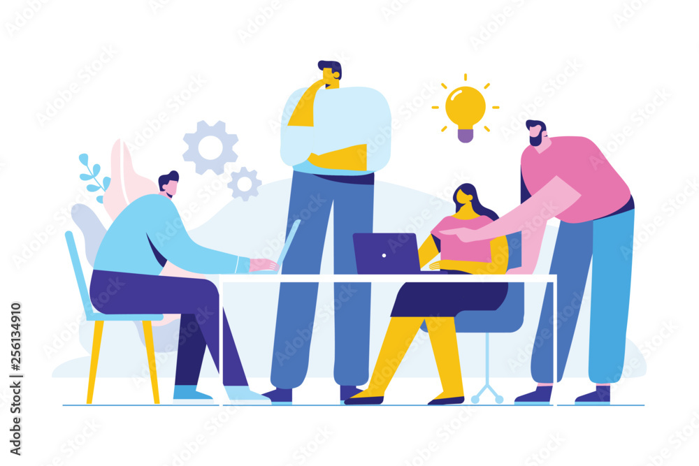 Team thinking and brainstorming. Training of office staff. Increase ...