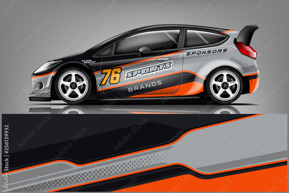 Car decal wrap design vector. Graphic abstract stripe racing background ...