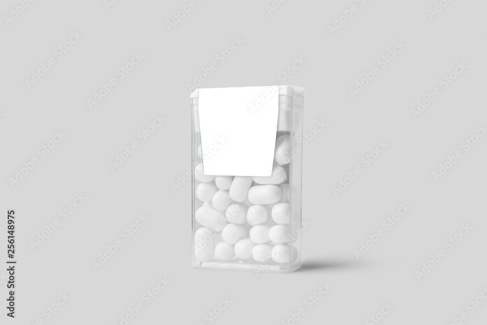Candy in Box Mock up, isolated on soft gray background. Pack of hard ...