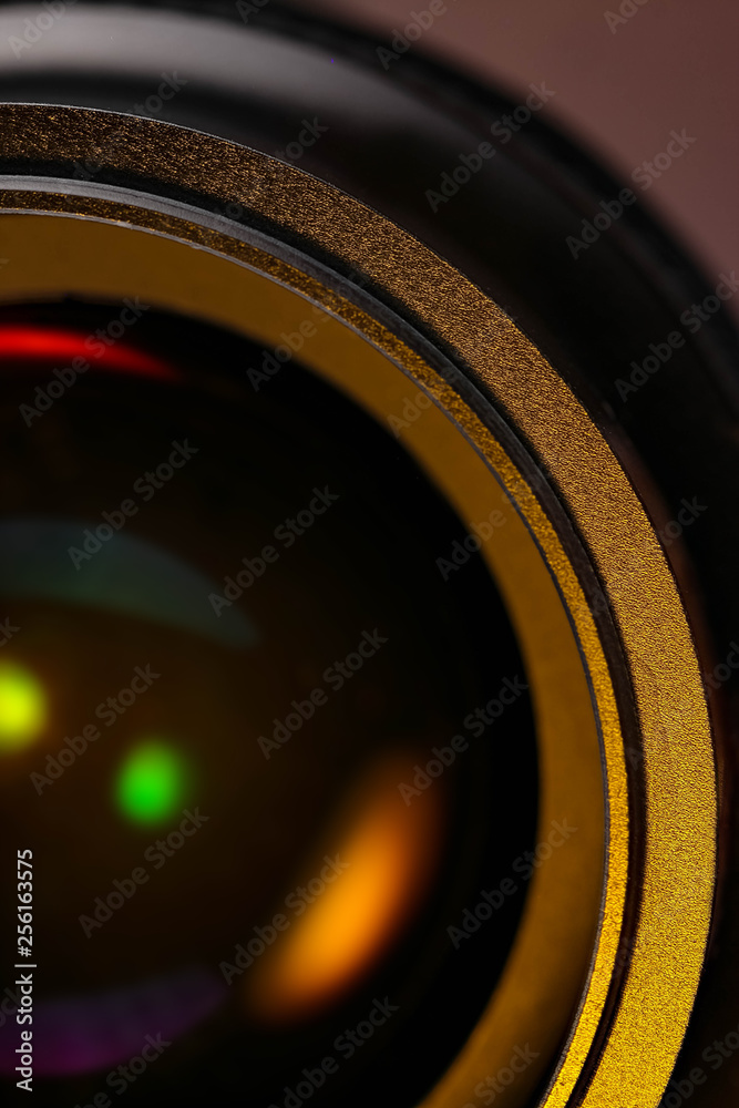 camera lens close-up background, concept supervision safety Stock Photo ...