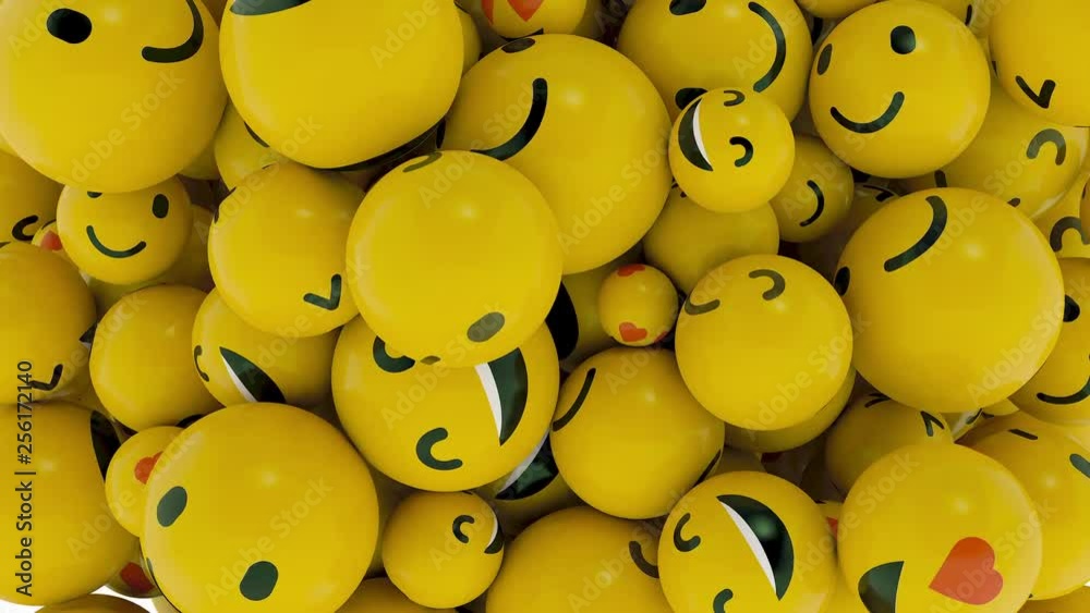 Crazy Fun Animated Transition Smiley Face Icon Explosion With Alpha Matte Dynamic Video Footage