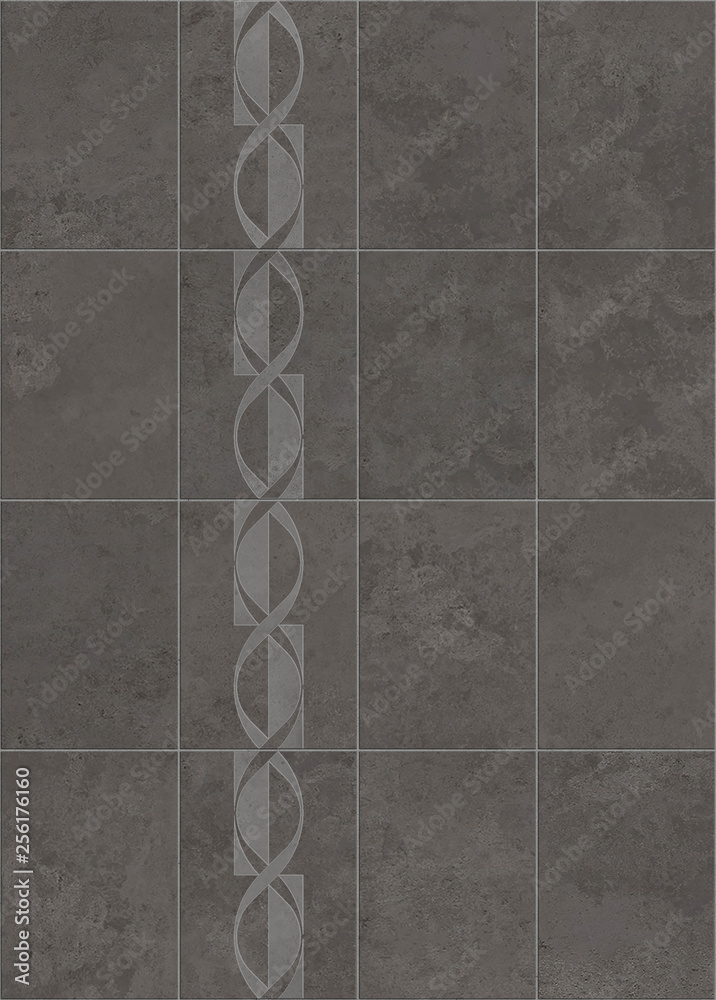 Tile with decor, seamless texture map for 3d graphics Stock ...