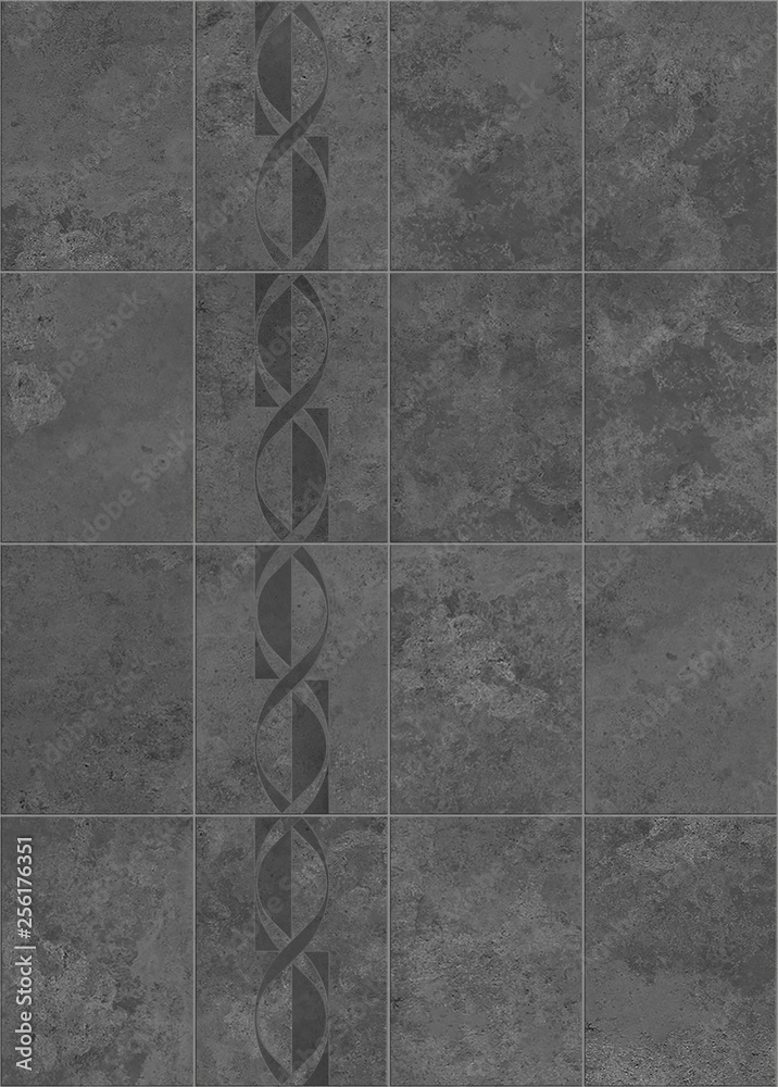 Tile with decor, seamless texture map for 3d graphics Stock ...