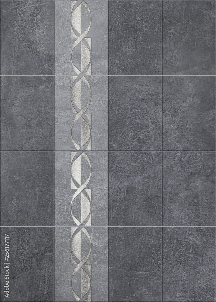Tile with decor, seamless texture map for 3d graphics Stock ...