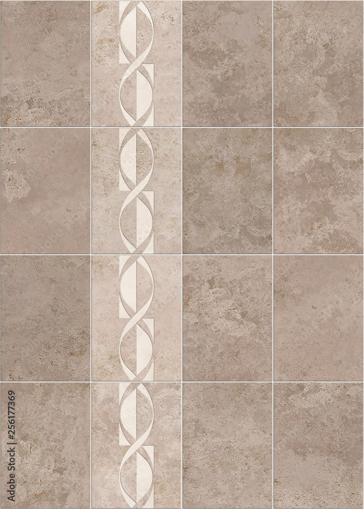 Tile with decor, seamless texture map for 3d graphics Stock ...