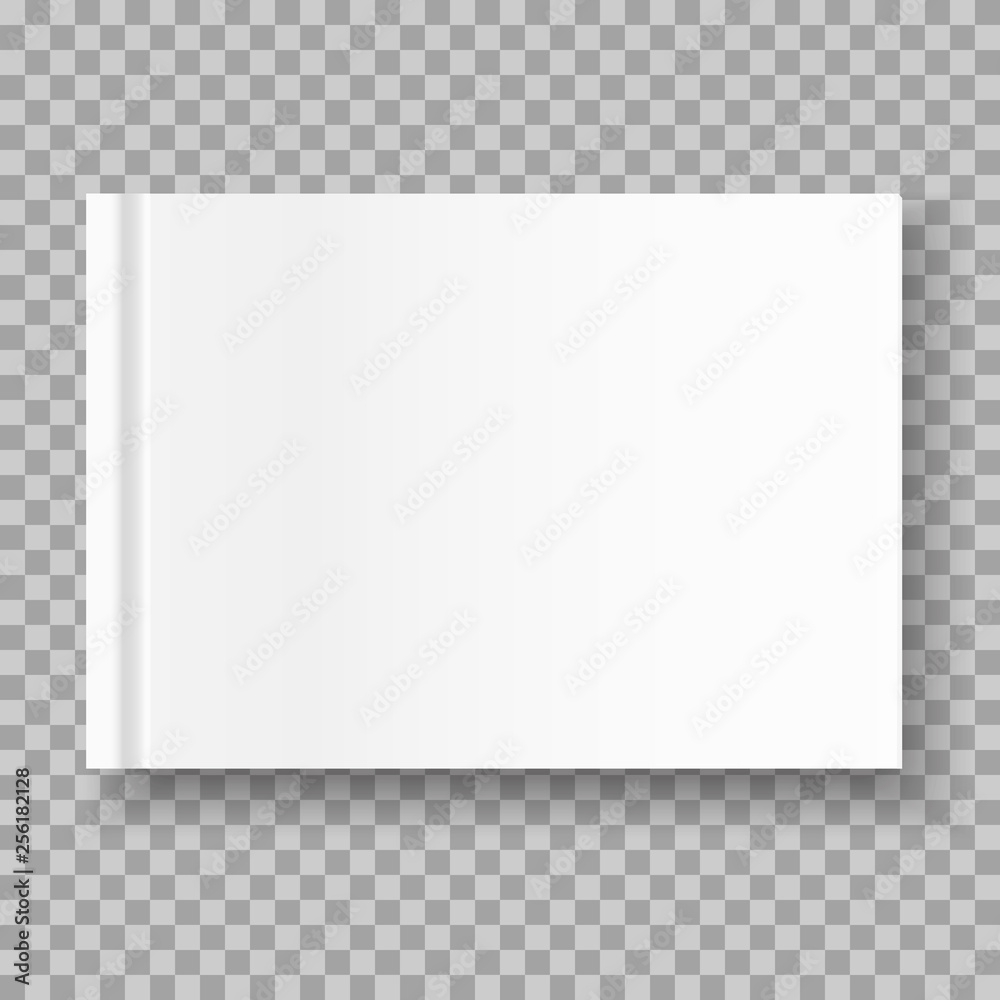 Vector realistic empty album or book template on transparent background ...