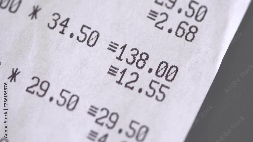 Retail store purchase receipt, supermarket invoice printing and ...