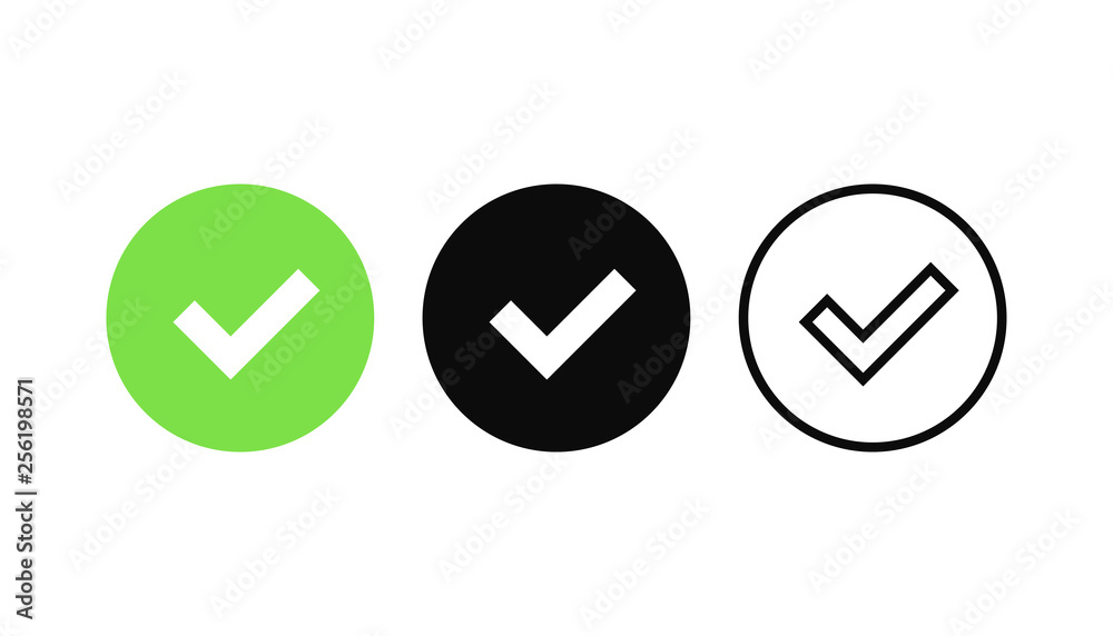Approved icons set. Profile Verification. Accept badge. Quality icon ...