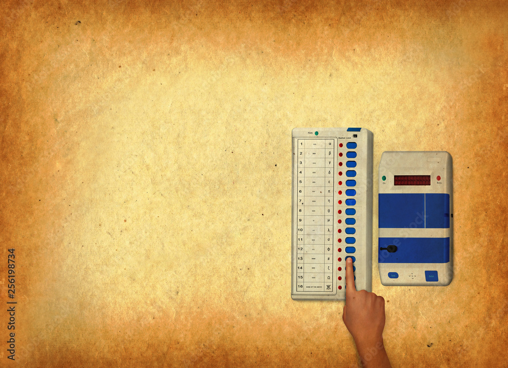 Old paper texture Indian Election electronic voting machine - Image ...
