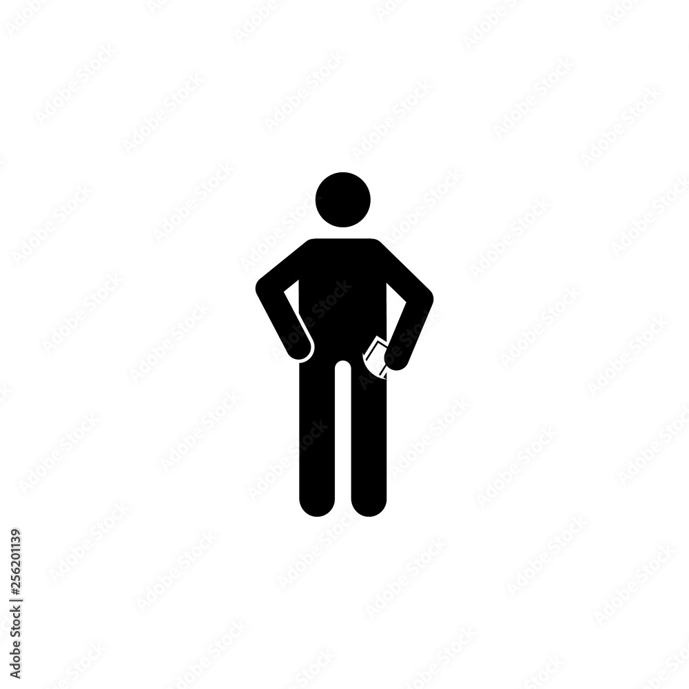 Man, phone pocket icon. Element of human use phone. Premium quality ...