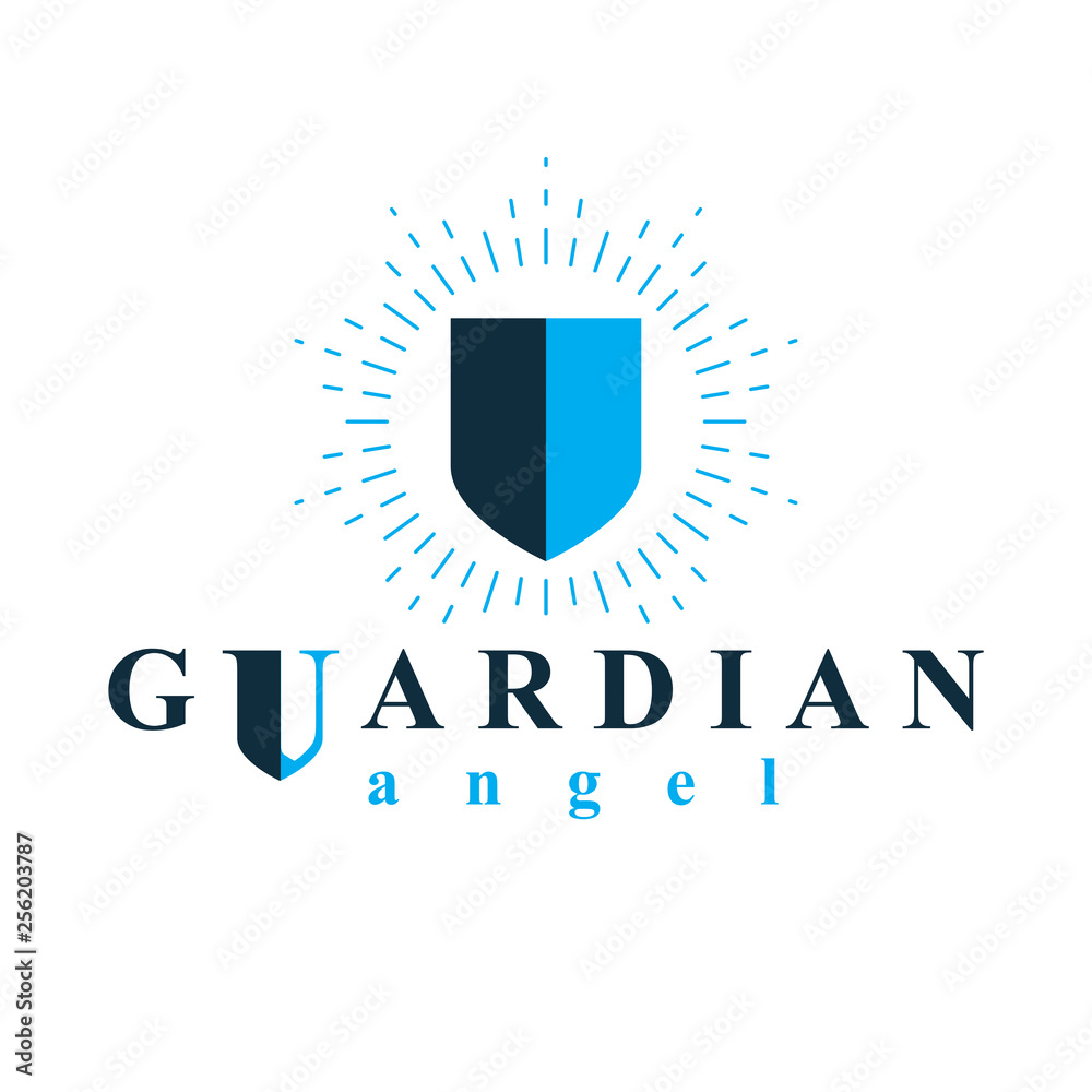 Shield vector graphic illustration, safety and security metaphor symbol ...