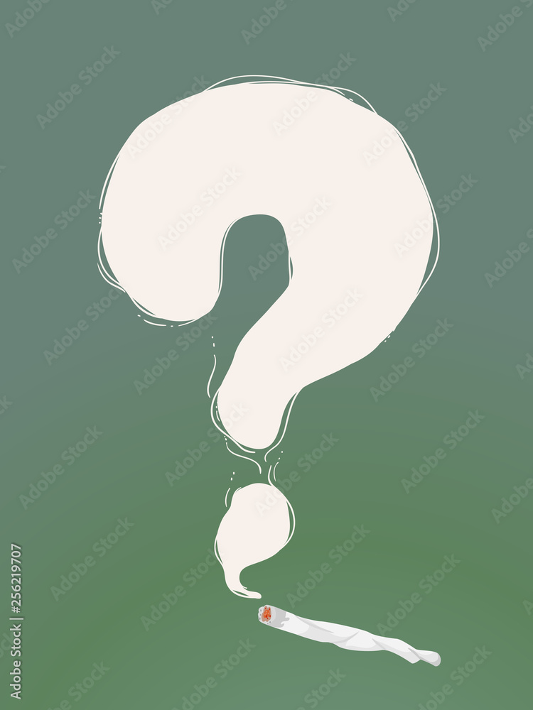 Question Mark Weed Smoke Illustration Stock Vector | Adobe Stock