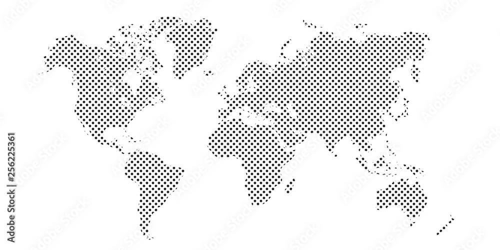 Vector map, isolated on white background. Flat Earth, for web site ...