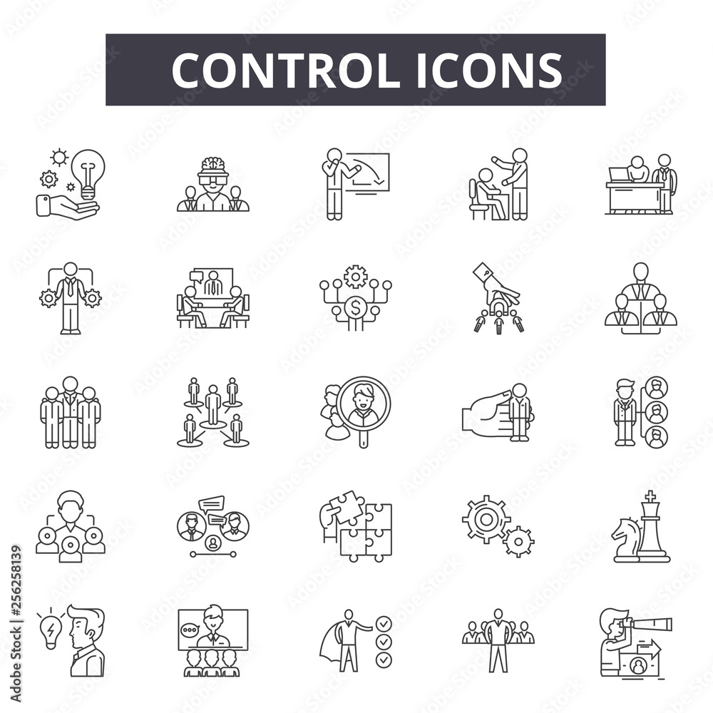 Control line icons for web and mobile. Editable stroke signs. Control ...