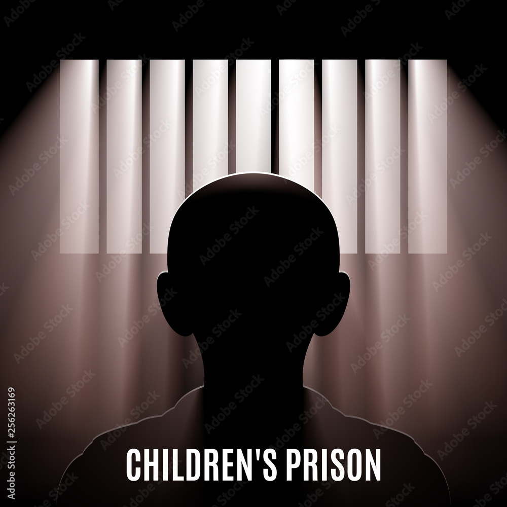 Illustration of a Child Behind Bars. Children Affected Emotional and ...