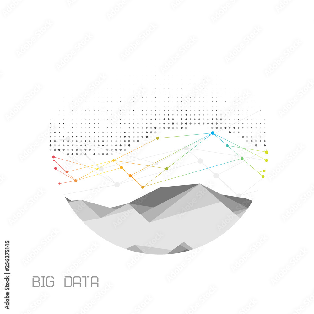 Abstract infographics visualization. Big data code representation ...