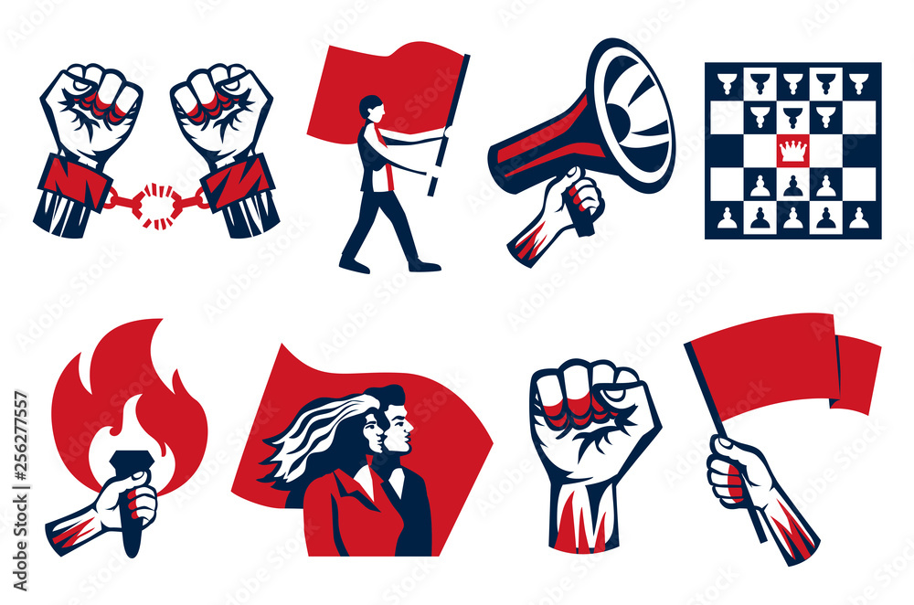 Poster Revolution Symbols Horizontal Set – Wall Art | UkPosters