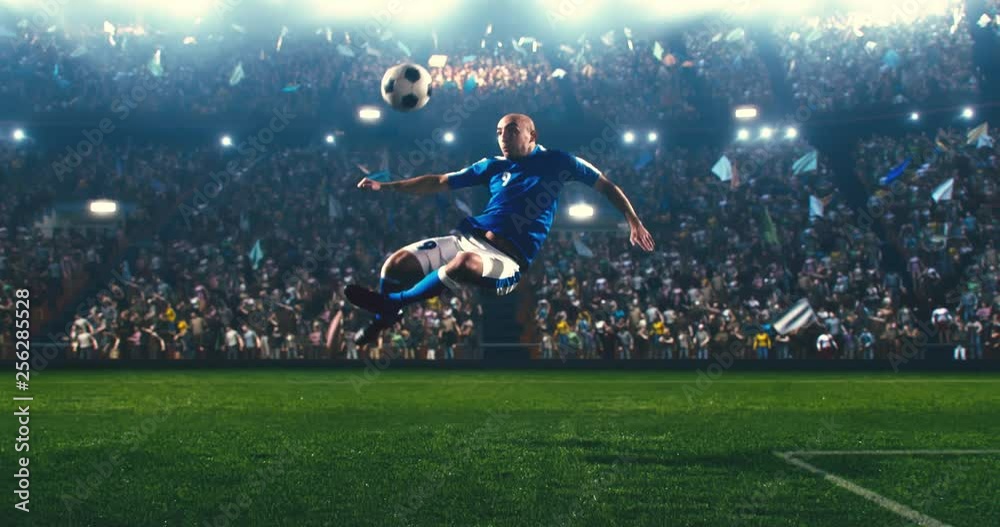 Vidéo Stock 4k footage of a soccer player in dramatic play during a ...