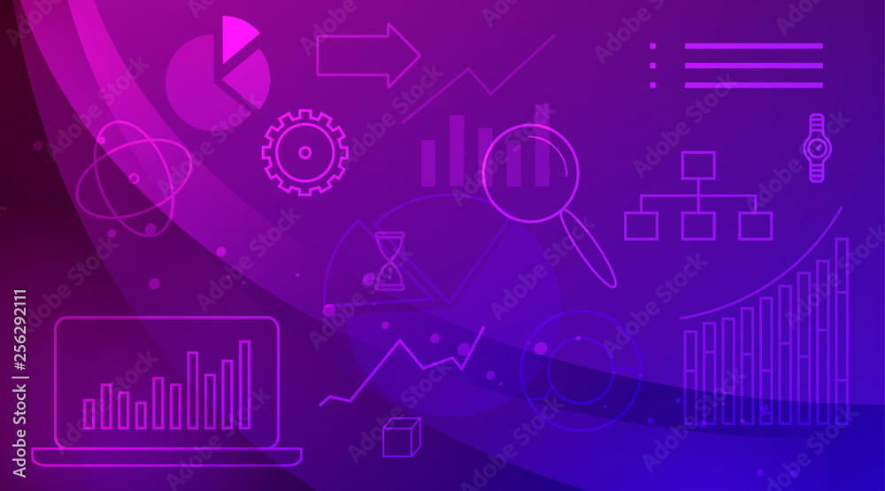 Analytical background, infographic elements. Modern flat style Stock ...