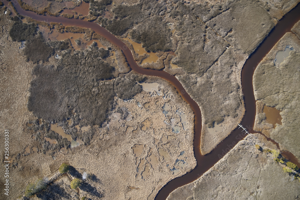 Foto de USA, Marsh on the eastern shore of Maryland with a walking path ...