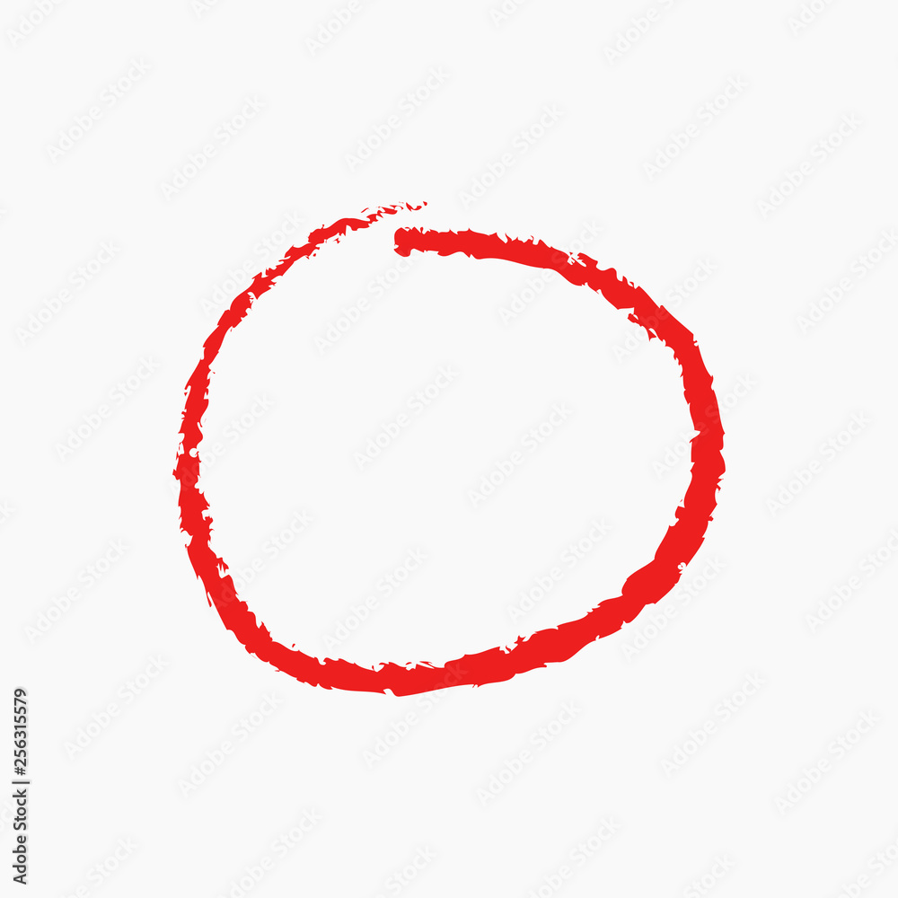 Red underline. Red circle. Highlights circle, sketch underline. Vector ...