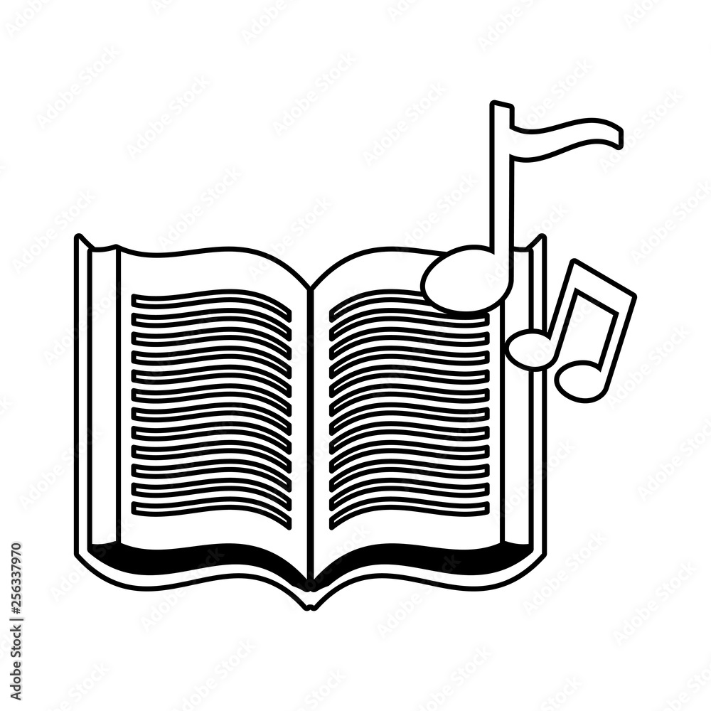 open book and note music Stock Vector | Adobe Stock