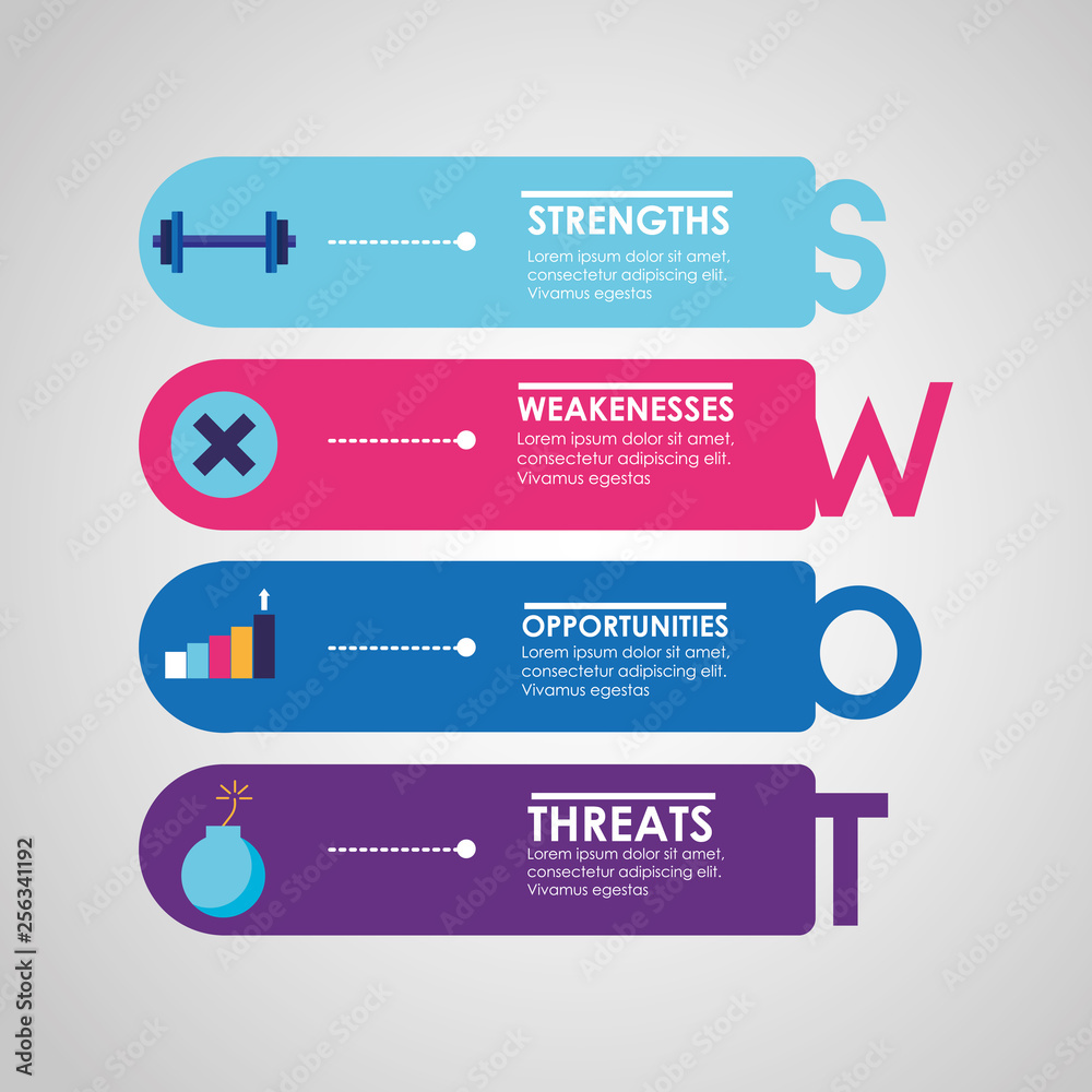 swot - infographic analysis Stock Vector | Adobe Stock
