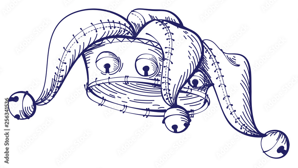 Sketch drawing clown crown symbol April Fools Day Stock Vector | Adobe ...