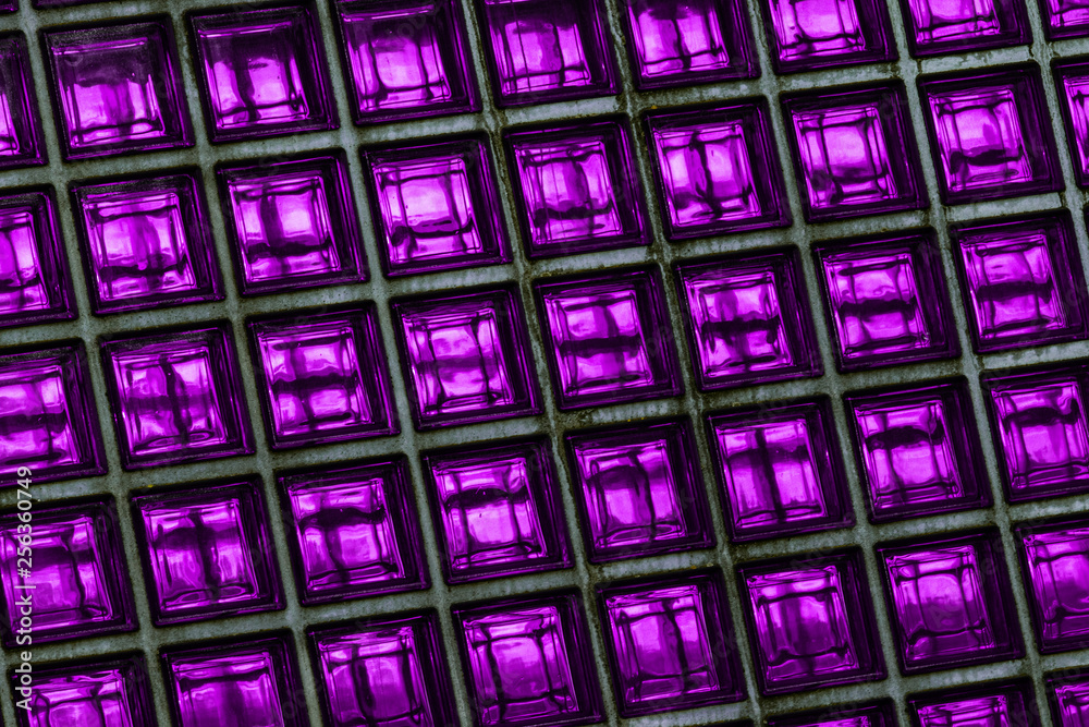 Violet glass brick wall Stock Photo | Adobe Stock
