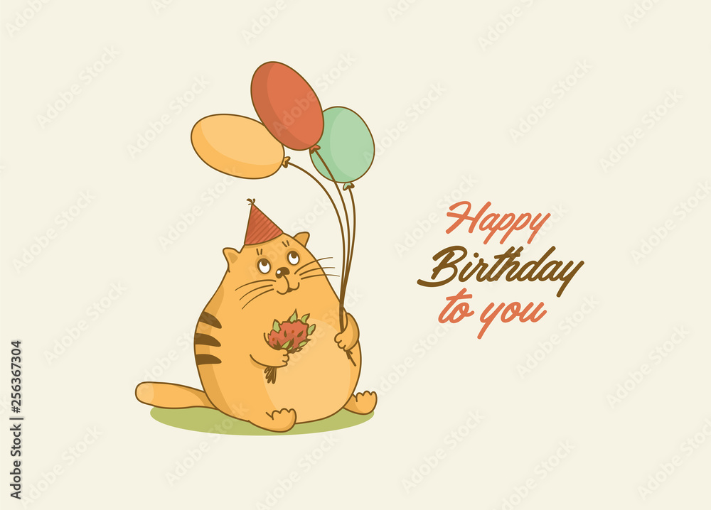 Funny Happy Birthday Fat Cat