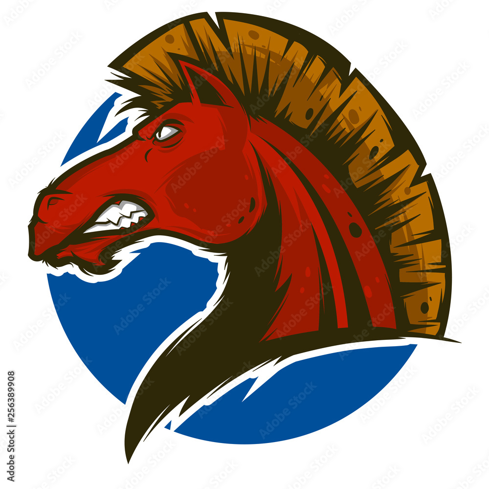 Cartoon Angry Horse Head