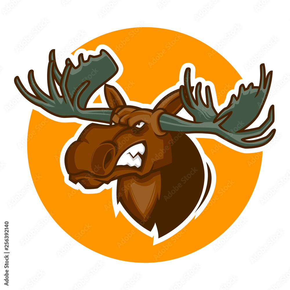angry deer head mascot vector illustration Stock Vector | Adobe Stock