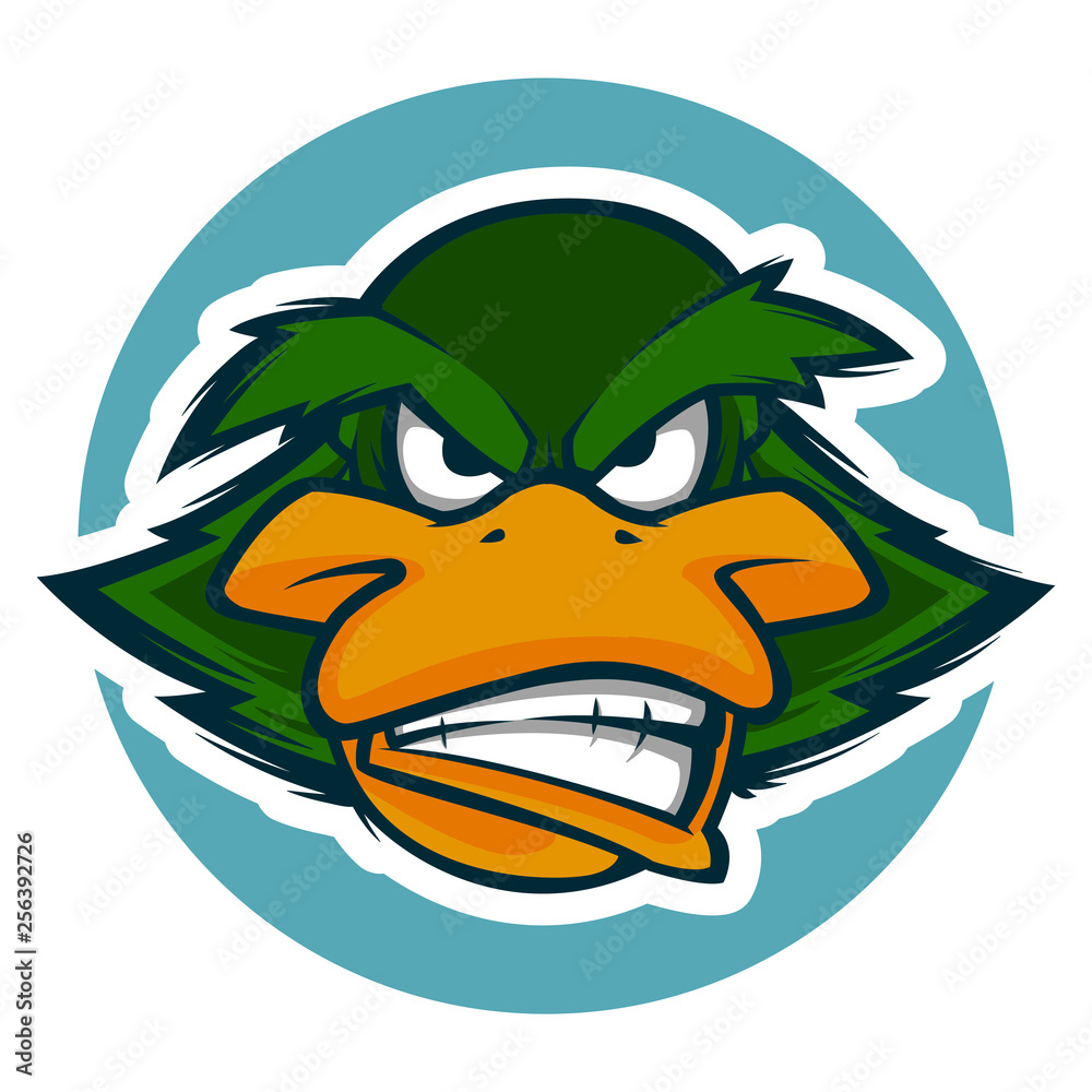angry duck head illustration mascot esports logo Stock Vector | Adobe Stock