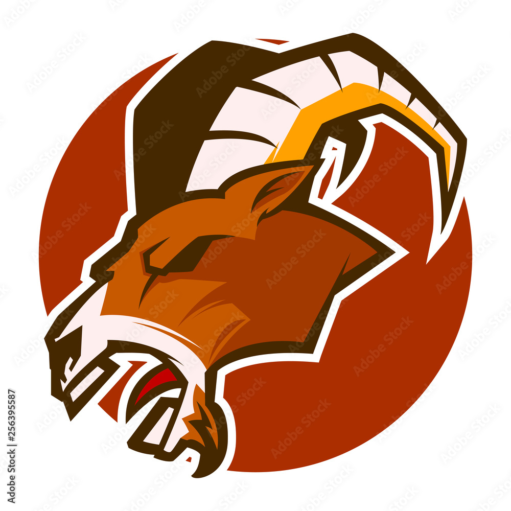 angry ram goat head mascot vector esports logo illustration Stock ...