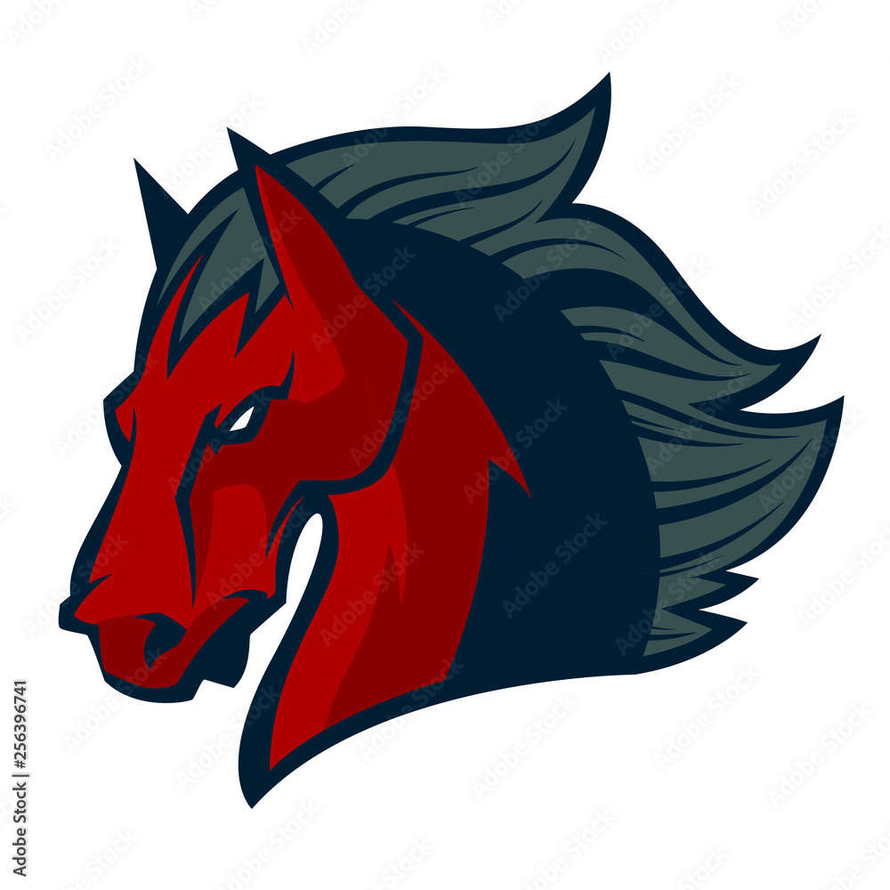 angry horse head mascot esports logo illustration Stock Vector | Adobe ...