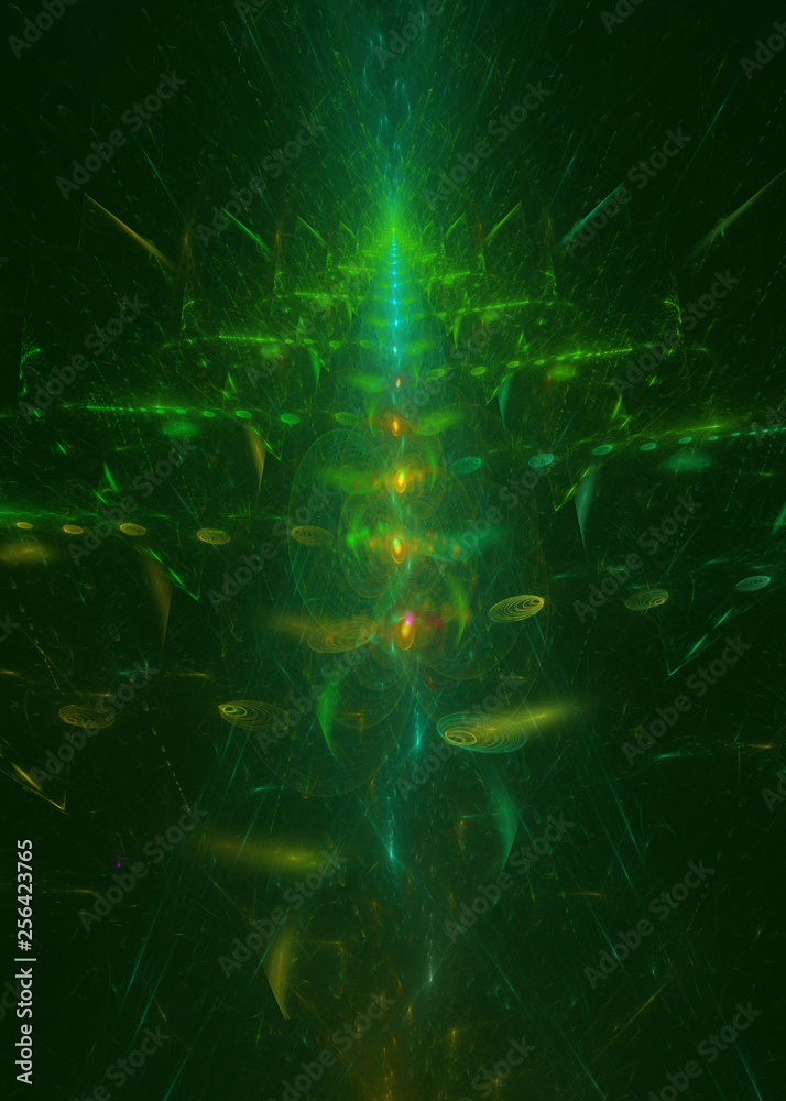 Abstract 3d illustration of energy fields. The concept of astral ...