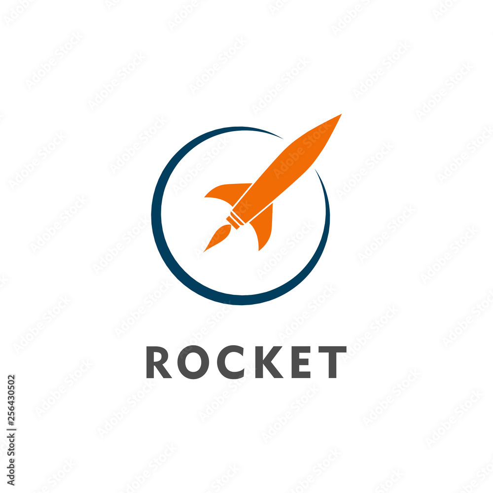 rocket logo design vector Stock Vector | Adobe Stock
