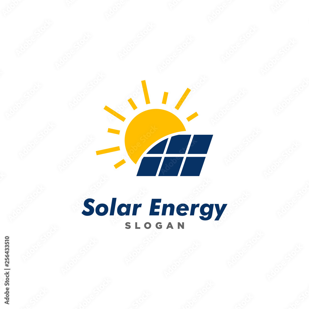 solar energy logo design Stock Vector | Adobe Stock