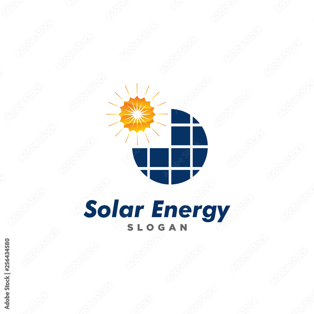 solar energy logo design vector Stock Vector | Adobe Stock