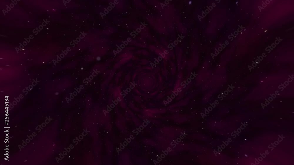 Wormhole straight through time and space, and millions of stars. Loop ...